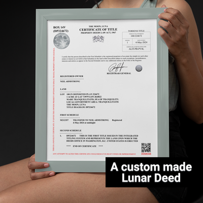 The Moon Realtor. Buy Land on the Moon, a unique gift.